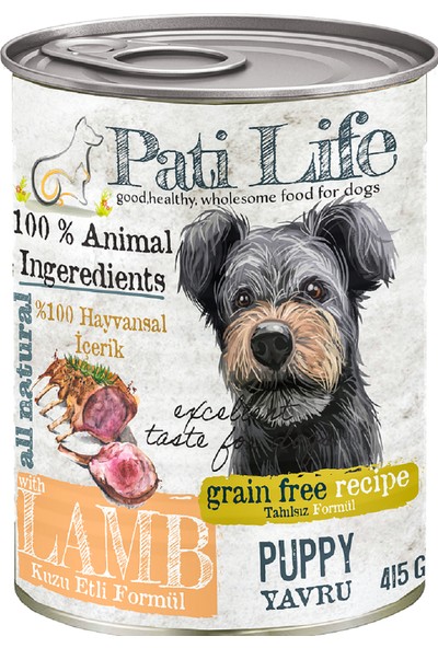 Pati Life Puppy Kuzu Etli 415 gr 12'li Pati Life Puppy Kuzu Etli 415 gr 12'li