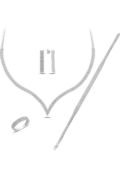 Barış Takı 925 Ayar Gümüş 3 Sıra Su Yolu Kolye - Bileklik - Küpe - Yüzük Barış Takı 925 Ayar Gümüş 3 Sıra Su Yolu Kolye - Bileklik - Küpe - Yüzük