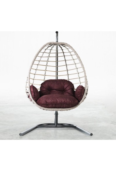 Gold Garden Rattan Dokuma Krem Bahçe Salıncağı