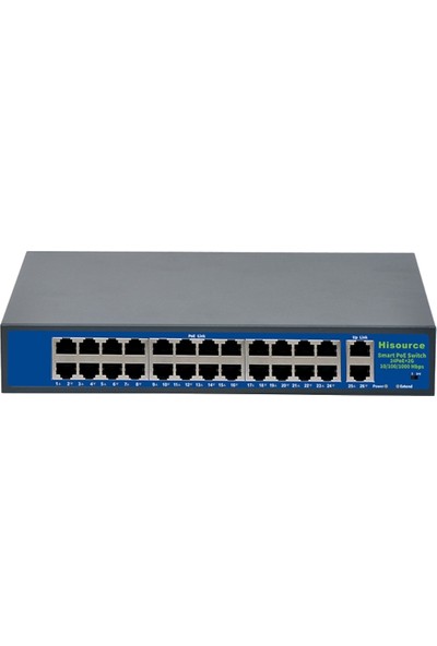 Hisource 24 Port Poe Switch + 2 Port Uplink Gigabit Hisource 24 Port Poe Switch + 2 Port Uplink Gigabit