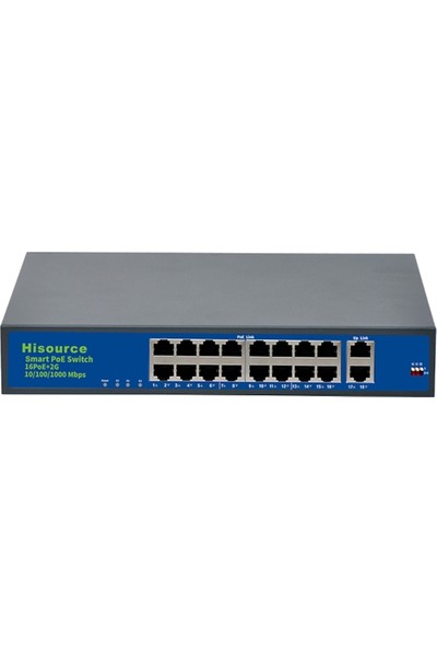 Hisource 16 Port Poe Switch + 2 Port Uplink Gigabit Hisource 16 Port Poe Switch + 2 Port Uplink Gigabit