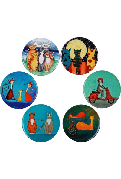 Shoko Cats 6'lı Bardak Altlığı