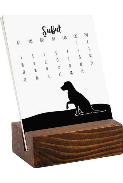 Bi'aldım Ahşap Tabanlı Masa Takvimi 2020 Köpek Bi'aldım Ahşap Tabanlı Masa Takvimi 2020 Köpek