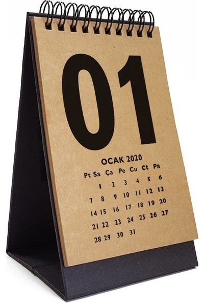 Bi'aldım Rakam Serisi Masa Takvimi Dikey Siyah Kraft Bi'aldım Rakam Serisi Masa Takvimi Dikey Siyah Kraft