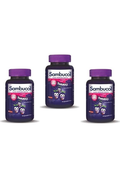 Sambucol Plus Kids Yummies 60 Çiğnenebilir Form - 3'lü Sambucol Plus Kids Yummies 60 Çiğnenebilir Form - 3'lü