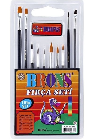 Brons Br-248 Resim Fırçası Set 10 'lu Set Brons Br-248 Resim Fırçası Set 10 'lu Set