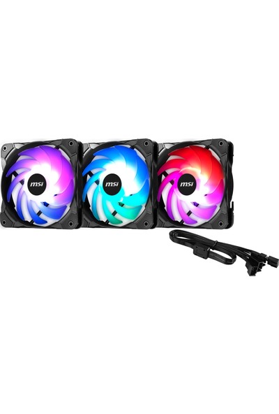MSI MAX F12A-3H ARGB 120 mm 3'lü Fan + RGB Kontrolcü