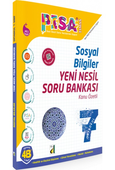 Damla Yayınevi Pisa Sosyal Bilgiler Yeni Nesil Soru Bankası - 7. Sınıf