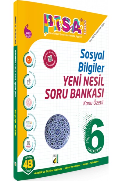 Damla Yayınevi Pisa Sosyal Bilgiler Yeni Nesil Soru Bankası - 6. Sınıf