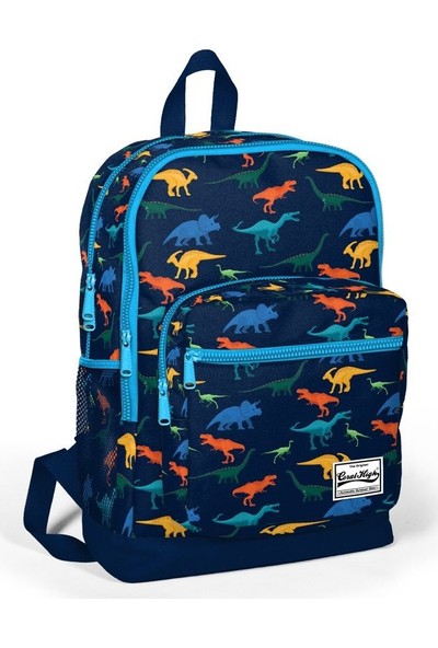 Coral High Erkek Çocuk İlkokul Çantası Dinazor Baskılı Dört Bölmeli Lacivert