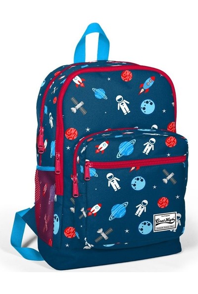 Coral High Erkek Çocuk İlkokul Çantası Astronot Baskılı Dört Bölmeli Lacivert - Kırmızı Coral High Erkek Çocuk İlkokul Çantası Astronot Baskılı Dört Bölmeli Lacivert - Kırmızı