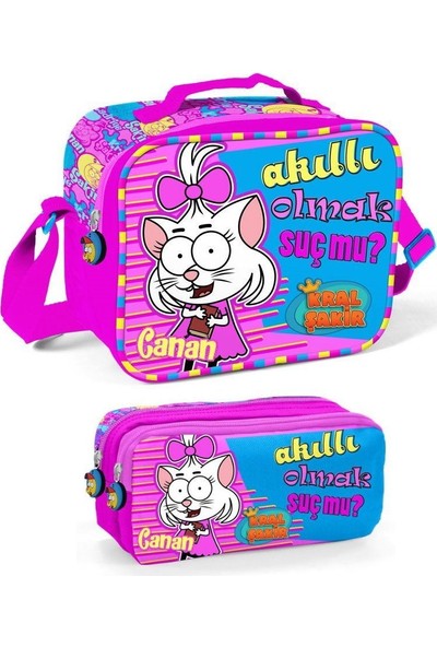 Kral Şakir Canan Beslenme Çantası ve Kalem Çantası Seti Pembe Kral Şakir Canan Beslenme Çantası ve Kalem Çantası Seti Pembe