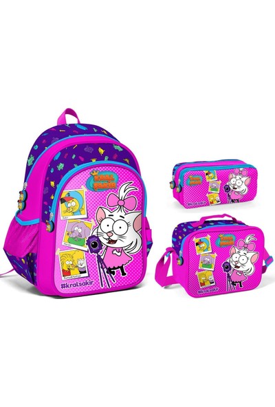 Kral Şakir Fotoğrafçı Canan Kız Çocuk Pembe İlkokul Çanta Seti Kral Şakir Fotoğrafçı Canan Kız Çocuk Pembe İlkokul Çanta Seti
