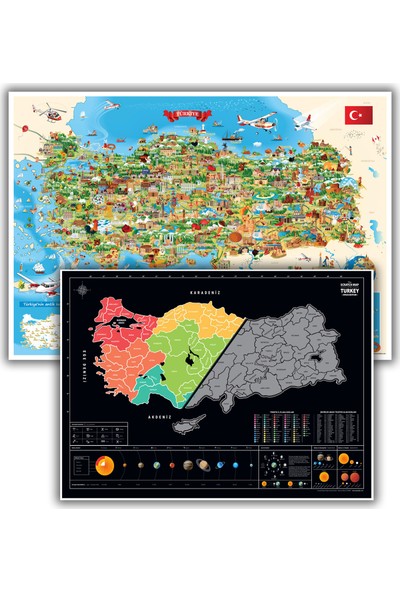 Scratch Map Kazınabilir Türkiye Haritası ve Meşhur Gezilecek Yerler, Yicekler Karikatür Türkiye Haritası Yeni Versiyon Xl 2'li Scratch Map Kazınabilir Türkiye Haritası ve Meşhur Gezilecek Yerler, Yicekler Karikatür Türkiye Haritası Yeni Versiyon Xl 2'li