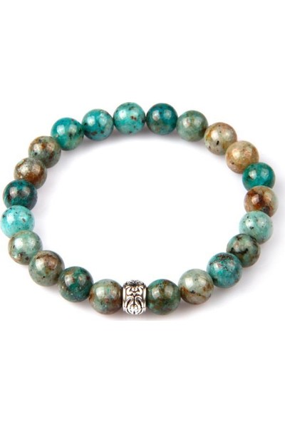 Alibaba Doğaltaş Krizokol Doğal Taş Bileklik 8 mm Küre Kesim