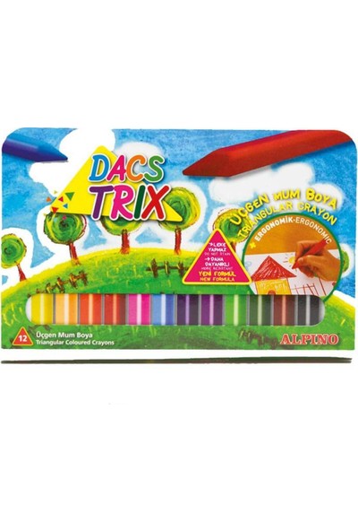 Alpino DA-125 Dacstrık Üçgen Mum Boya 12'li