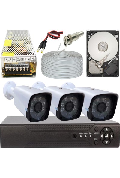 Elitcam Ahd Süper 3 Kameralı Set 1080P Full Hd Kare Kasa Elitcam Ahd Süper 3 Kameralı Set 1080P Full Hd Kare Kasa