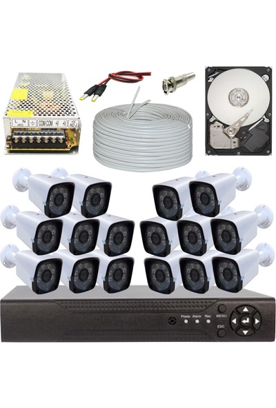 Elitcam Ahd Süper 16 Kameralı Set 1080P Full Hd Kare Kasa Elitcam Ahd Süper 16 Kameralı Set 1080P Full Hd Kare Kasa