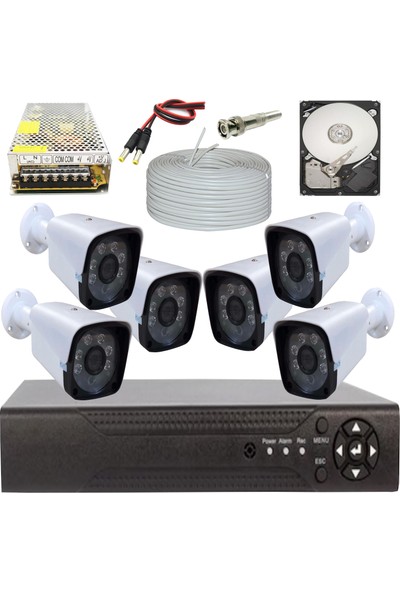 Elitcam Ahd Süper 6 Kameralı Set 1080P Full Hd Kare Kasa Elitcam Ahd Süper 6 Kameralı Set 1080P Full Hd Kare Kasa