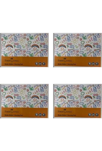 Faber-Castell PP Kapak Eğlenceli Resim Defteri 30 Yaprak 25 x 35 cm 4'lü Faber-Castell PP Kapak Eğlenceli Resim Defteri 30 Yaprak 25 x 35 cm 4'lü