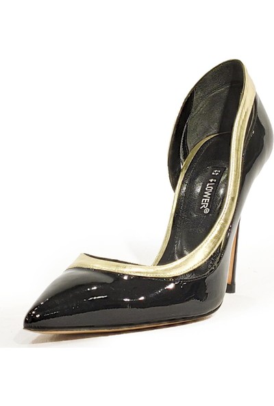 Flower Deri Klasik Topuklu Ayakkabı