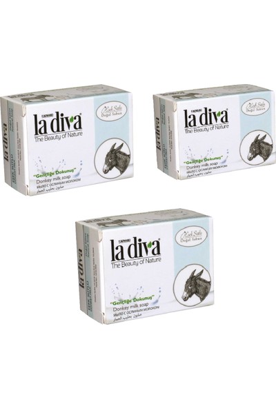 La Diva Eşek Sütlü Doğal Sabun 120 gr x 3 Paket La Diva Eşek Sütlü Doğal Sabun 120 gr x 3 Paket