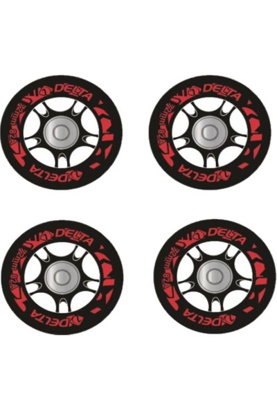 Delta 72 mm Silikonlu Rulmanlı 4 Adet Paten Tekerleği Seti Delta 72 mm Silikonlu Rulmanlı 4 Adet Paten Tekerleği Seti
