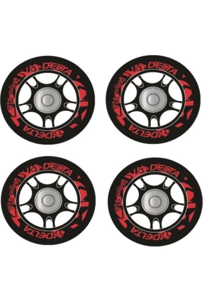 Delta 76 mm Silikonlu Rulmanlı 4 Adet Paten Tekerleği Seti Delta 76 mm Silikonlu Rulmanlı 4 Adet Paten Tekerleği Seti