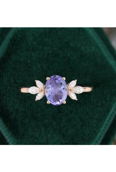 Armes Silver Lila Taş Ayarlanabilir 925 Ayar Kadın Taşlı Gümüş Yüzük