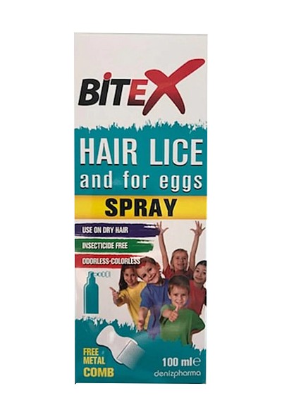 Bitex Saç Biti ve Yumurtaları Için Sprey 100ML Metal Tarak Bitex Saç Biti ve Yumurtaları Için Sprey 100ML Metal Tarak