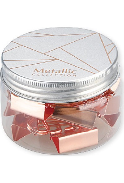 Pyrus Yassı Kavanoz Rosegold Klips 25'li