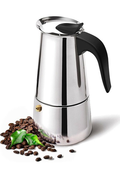 Weather Forecast Paslanmaz Çelik Ocak Üstü 6 Cup Fincan Moka Pot Espresso CIN285-6