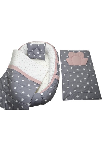 Berababy Babynest Alt Açma Minderli Gri ve Pudra Tasarım Bebek Yuvası 4 Parça Set Berababy Babynest Alt Açma Minderli Gri ve Pudra Tasarım Bebek Yuvası 4 Parça Set