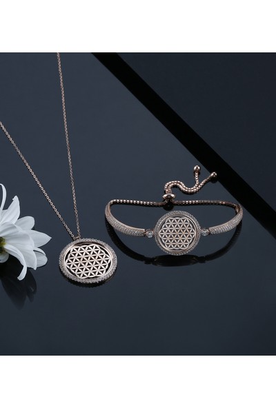 Tubiss Takı Yaşam Çiçeği Çerçeve Gümüş Kolye Bileklik Kombin Tubiss Takı Yaşam Çiçeği Çerçeve Gümüş Kolye Bileklik Kombin