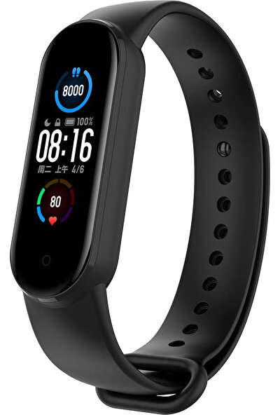 Case 4U Xiaomi Mi Band 6 / Mi Band 5 Akıllı Bileklik Kordonu Silikon Kum Siyah