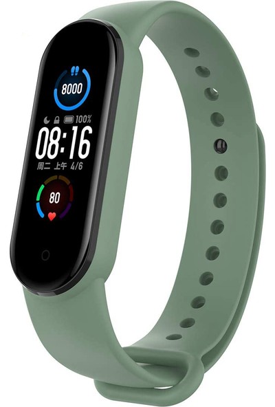 Case 4U Xiaomi Mi Band 6 / Mi Band 5 Akıllı Bileklik Kordonu Silikon Yeşil
