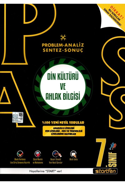 Startfen Yayınları Pass 7. Sınıf Din Kültürü Yeni Nesil Soru Bankası Startfen Yayınları Pass 7. Sınıf Din Kültürü Yeni Nesil Soru Bankası