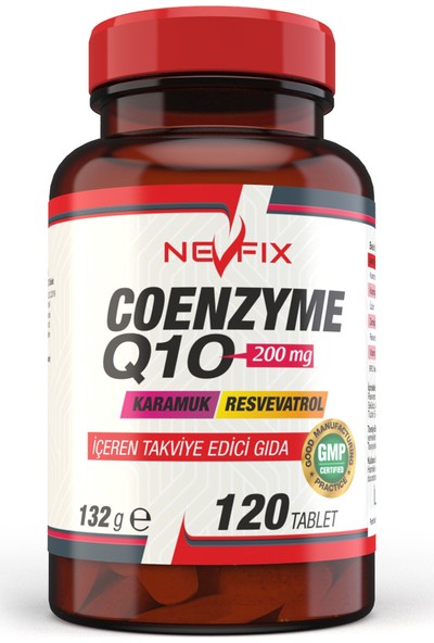 Nevfix Coq - 10 200 mg 120 Tablet Koenzim Q10 Nevfix Coq - 10 200 mg 120 Tablet Koenzim Q10