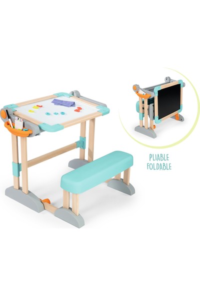 Smoby Çocuk Çalışma Masası - Katlanabilir, Oturaklı ve Çift Taraflı 420301