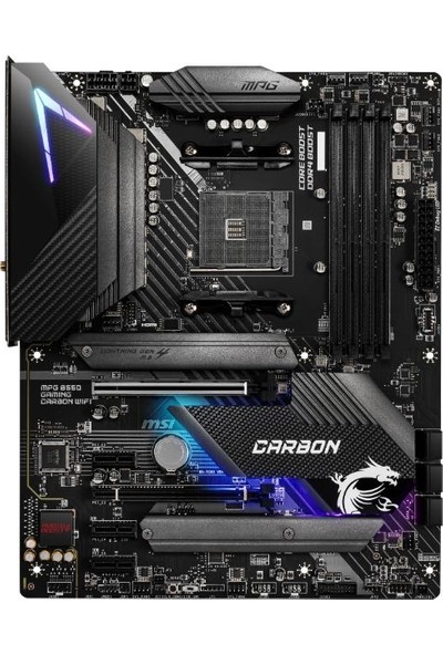 MSI MPG B550 GAMING CARBON WIFI AM4 DDR4 5100(OC) HDMI DP M.2 USB3.2 WIFI RGB ATX Anakart MSI MPG B550 GAMING CARBON WIFI AM4 DDR4 5100(OC) HDMI DP M.2 USB3.2 WIFI RGB ATX Anakart