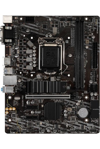 MSI B460M PRO Soket 1200 DDR4 2933 VGA DVI HDMI M.2 USB 3.2 MATX Anakart MSI B460M PRO Soket 1200 DDR4 2933 VGA DVI HDMI M.2 USB 3.2 MATX Anakart