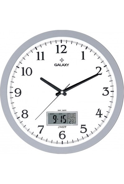 İş Saat Takvimli Termometreli Higometreli Modern Duvar Saati