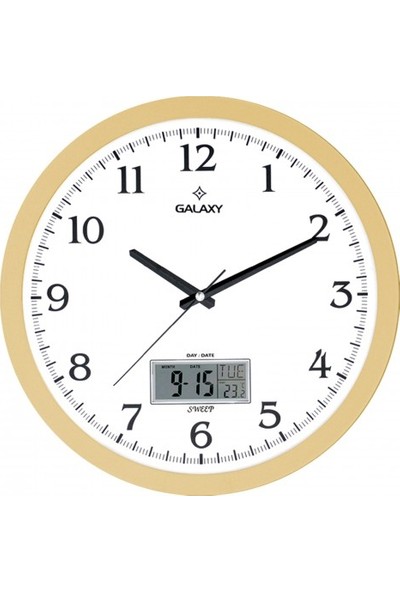 İş Saat Takvimli Termometreli Higometreli Modern Duvar Saati