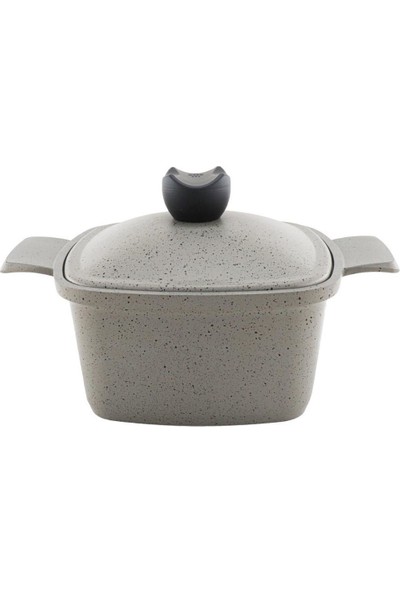 Acar Liya 22 cm Döküm Granit Kare Derin Tencere Gri 10471 Acar Liya 22 cm Döküm Granit Kare Derin Tencere Gri 10471