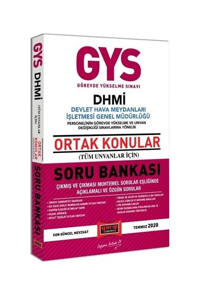 Yargı Yayınevi GYS Dhmi Devlet Hava Meydanları İşletmesi Genel Müdürlüğü Ortak Konular Soru Bankası Yargı Yayınevi GYS Dhmi Devlet Hava Meydanları İşletmesi Genel Müdürlüğü Ortak Konular Soru Bankası