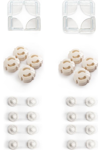 Ideal Baby 8 Adet Köşe Koruyucu + 8 Adet Priz Kapağı + 8 Adet Mini Çok Amaçlı Ideal Baby 8 Adet Köşe Koruyucu + 8 Adet Priz Kapağı + 8 Adet Mini Çok Amaçlı