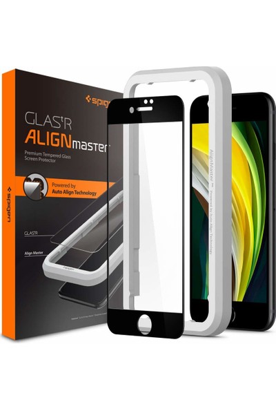 Spigen Apple iPhone SE (2020) / iPhone 8 / iPhone 7 Cam Ekran Koruyucu Kolay Kurulum AlignMaster Full Cover Black / Siyah - AGL01294 Spigen Apple iPhone SE (2020) / iPhone 8 / iPhone 7 Cam Ekran Koruyucu Kolay Kurulum AlignMaster Full Cover Black / Siyah - AGL01294