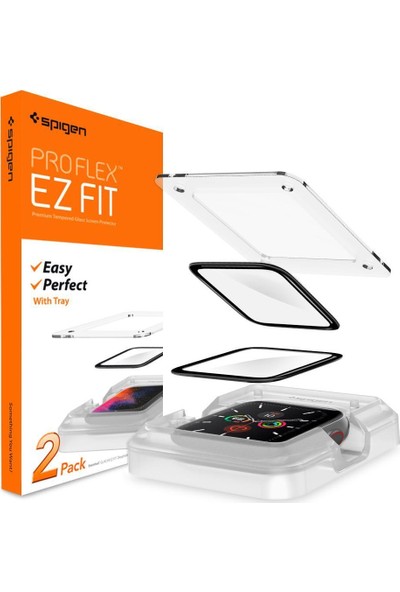Spigen Apple Watch Seri 6/SE/5/4 (44mm) ile Uyumlu Ekran Koruyucu Kolay Kurulum Pro Flex EZ Fit (2 Adet) - AFL01220 Spigen Apple Watch Seri 6/SE/5/4 (44mm) ile Uyumlu Ekran Koruyucu Kolay Kurulum Pro Flex EZ Fit (2 Adet) - AFL01220