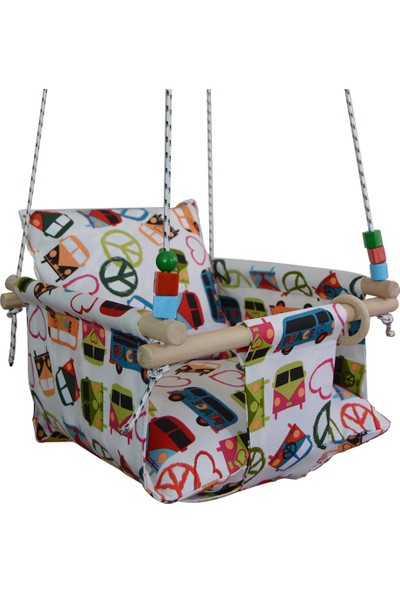 Berra Hayat Bebek Salıncağı Tavana Asılan Ahşap Pembe Arabalar