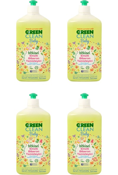 U Green Clean Organik Portakal Yağlı Baby Biberon Emzik Temizleyici 500 ml 4'lü Set U Green Clean Organik Portakal Yağlı Baby Biberon Emzik Temizleyici 500 ml 4'lü Set